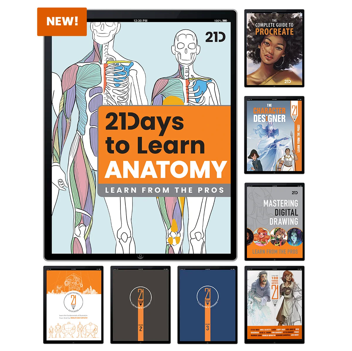 21 Draw eBook bundle: 100 Famous Artists, Illustrator's Guidebook 1,2,3 ...